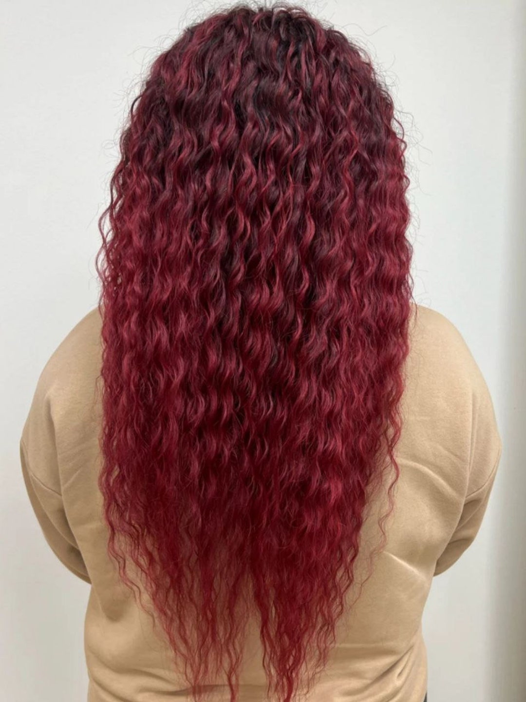 Ombre Curly Crochet Dreads: Dark Cherry Red Kanekalon Extensions - Etsy