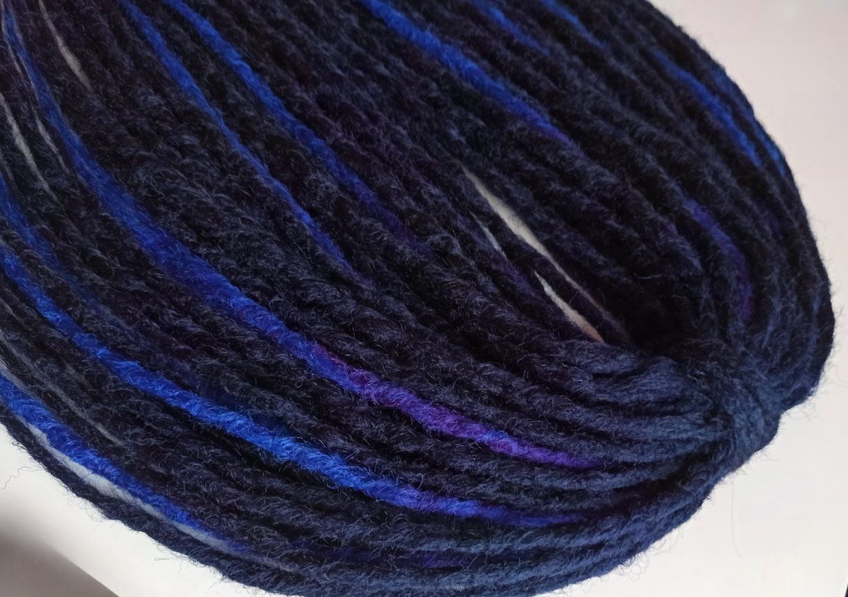 DE Soft Crochet Dreadlocks Dark Blue and Blue Fake Hair Extensions Soft ...