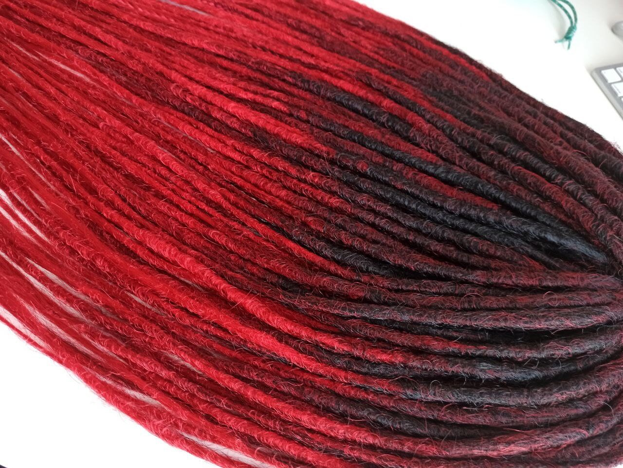 DE Dreadlocks Super Soft or SE Dreads, Ombre Black Red Synthetic ...