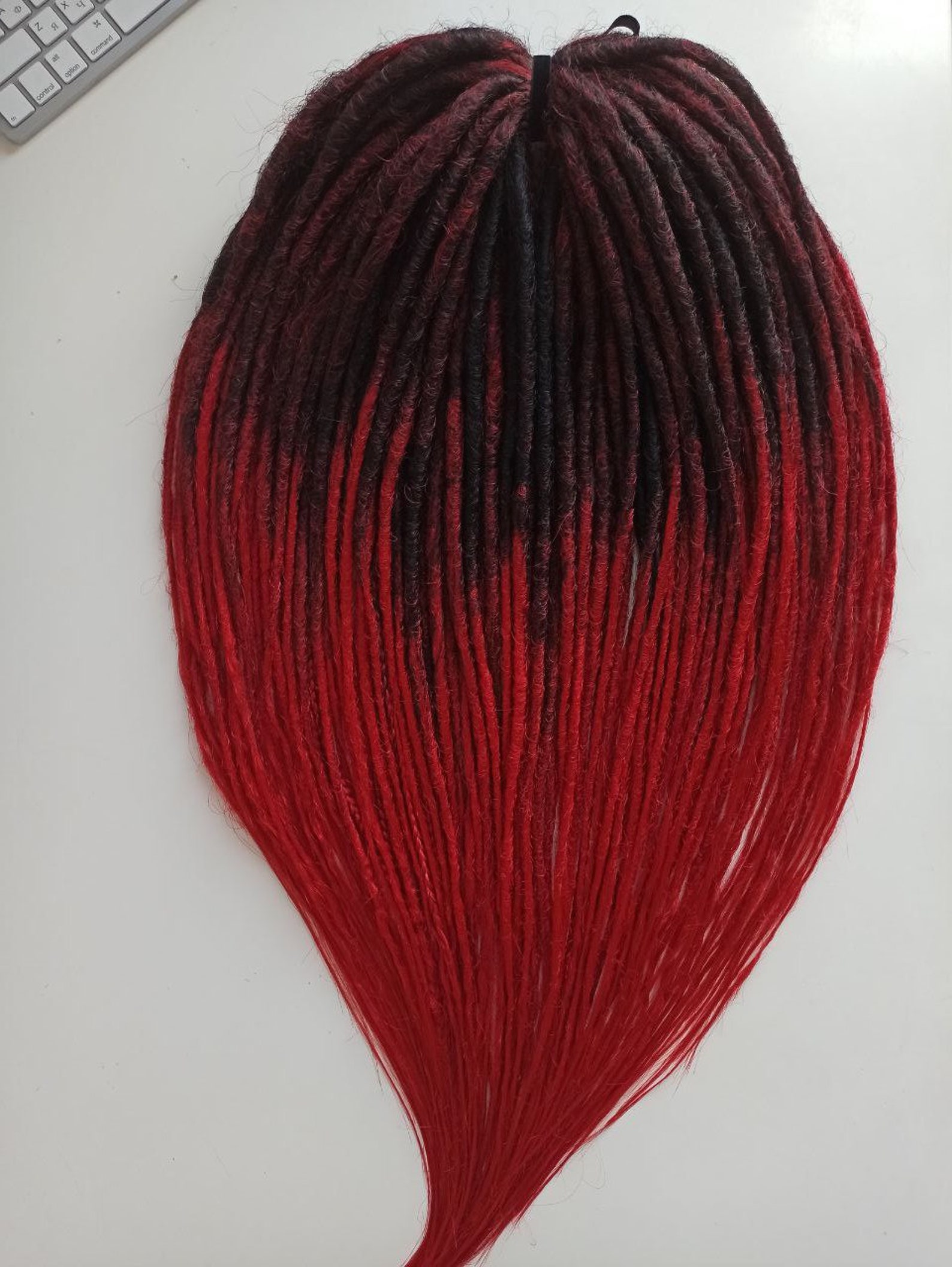 DE Dreadlocks Super Soft or SE Dreads, Ombre Black Red Synthetic ...