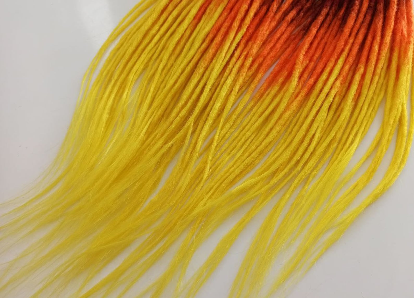 DE Dreads Crochet or SE Dreadlocks, Hand-made Ombre Dark Red Orange ...
