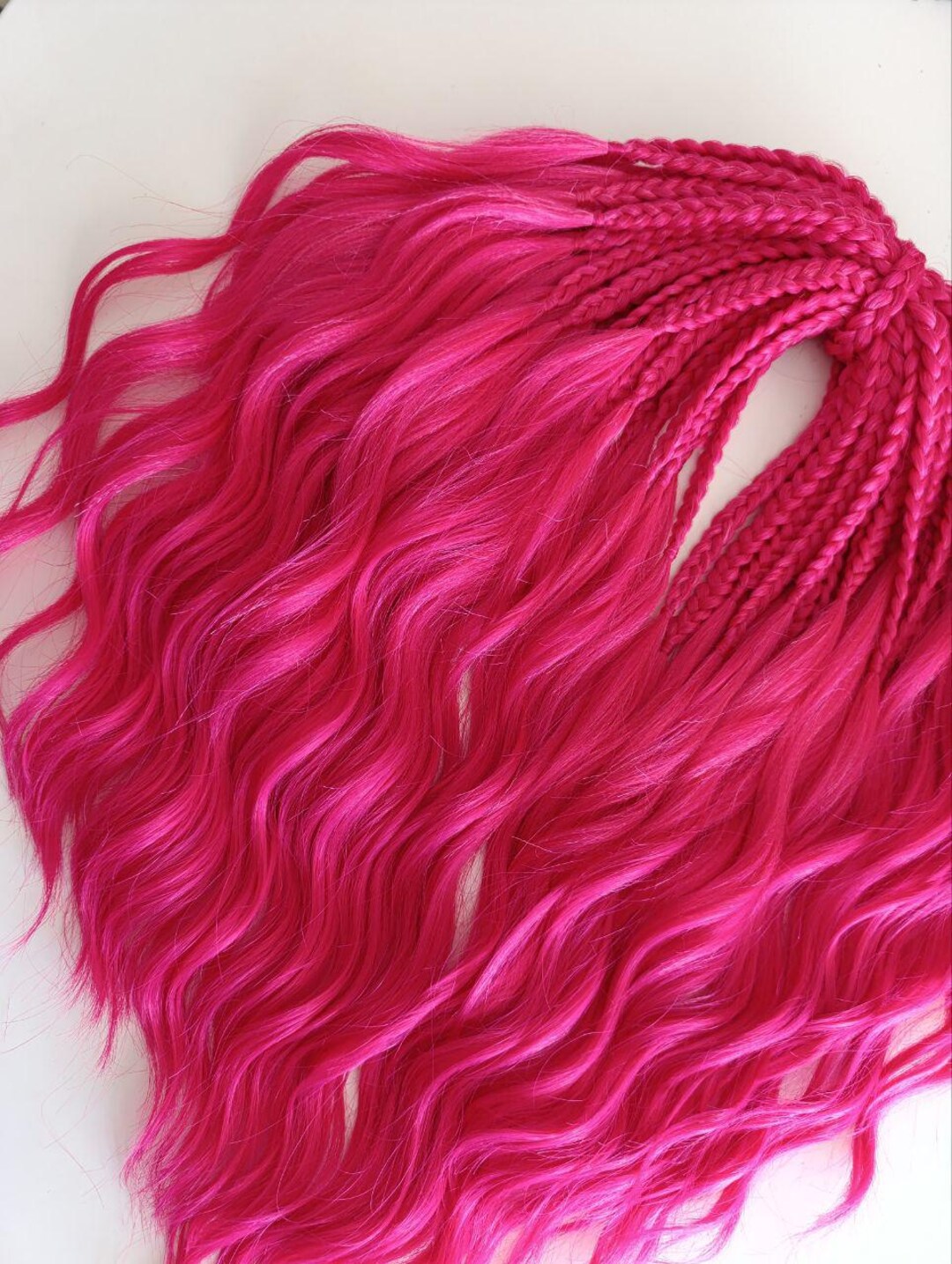 DE Braids and Curly Ends, Pink Neon. Curly Thermal Fiber Wave Anna. - Etsy