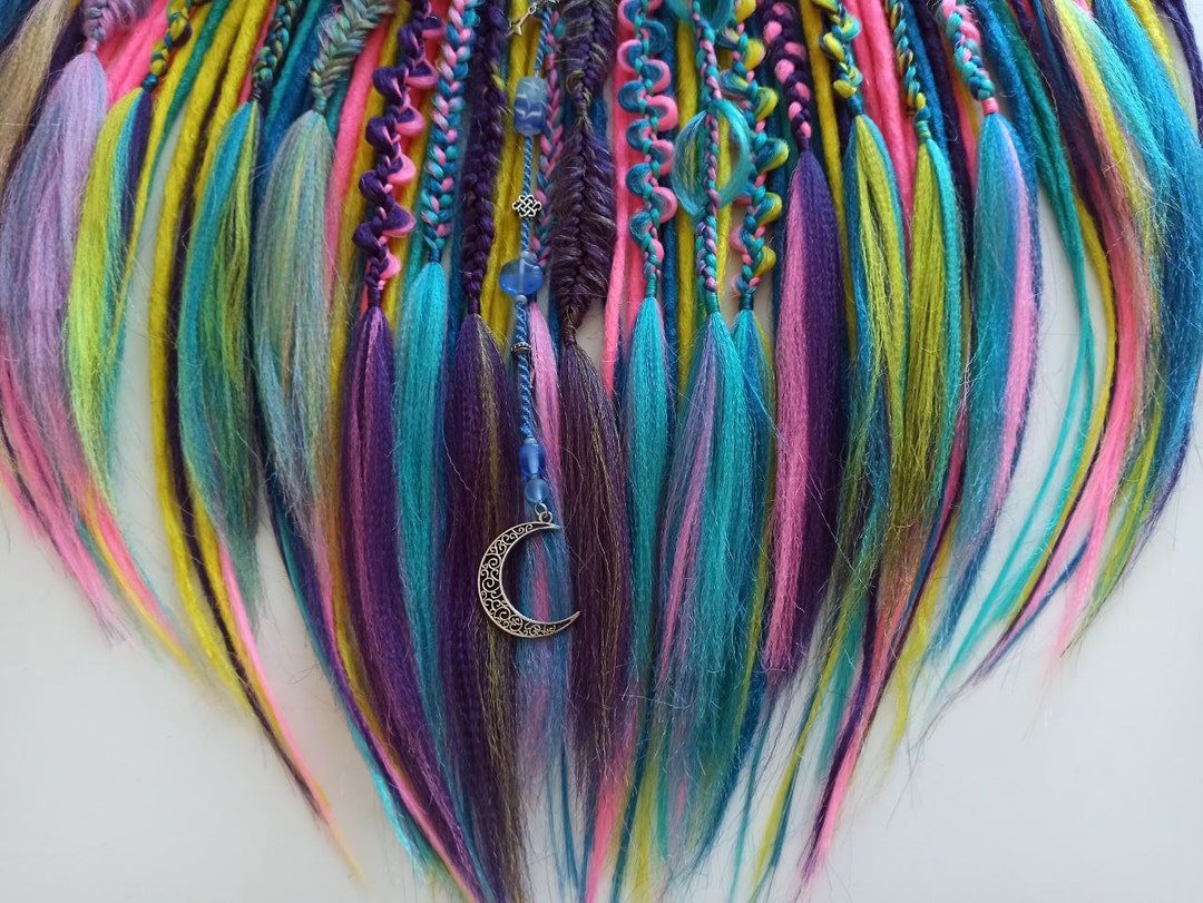DE Crochet Dreadlocks Mix Color Rainbow \ Multicolored and DE Texture ...