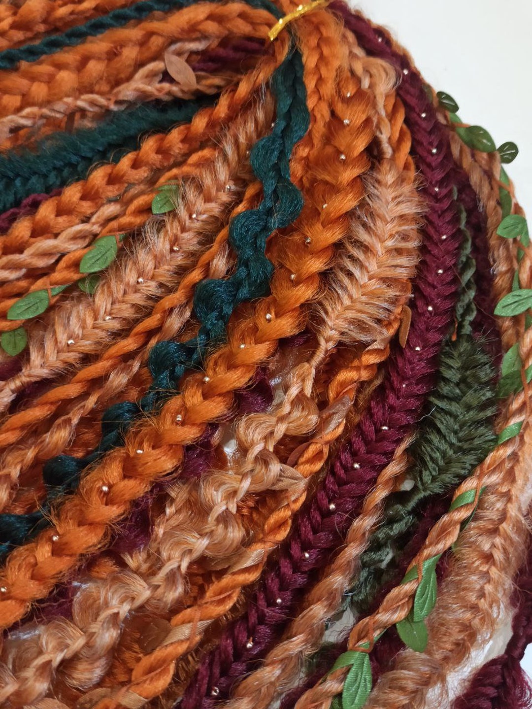 Double Ended Boho Forest Texture Braids Mix Copper (ginger), Red, Green ...