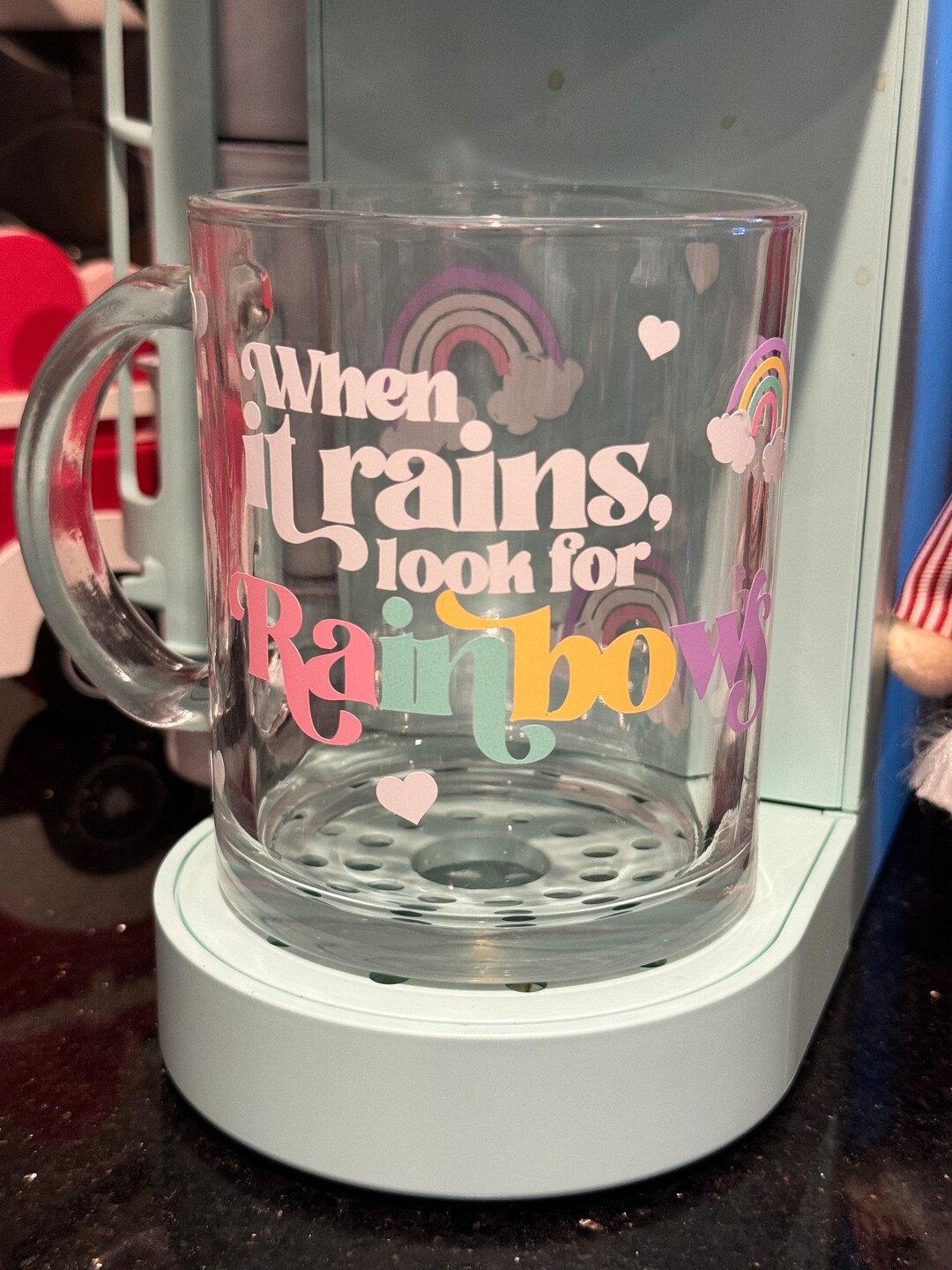 Rainbows Coffee Mug | Clear Coffee Glass | Inspirational Mug | Hot ...