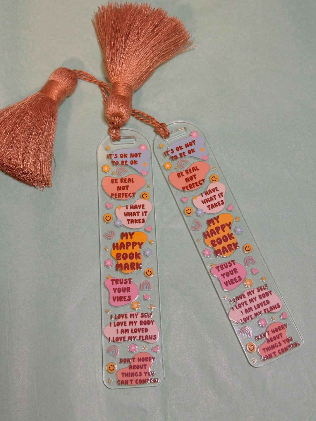 Motivational Acrylic Bookmark Mental Health Bookmark With Tassell ...
