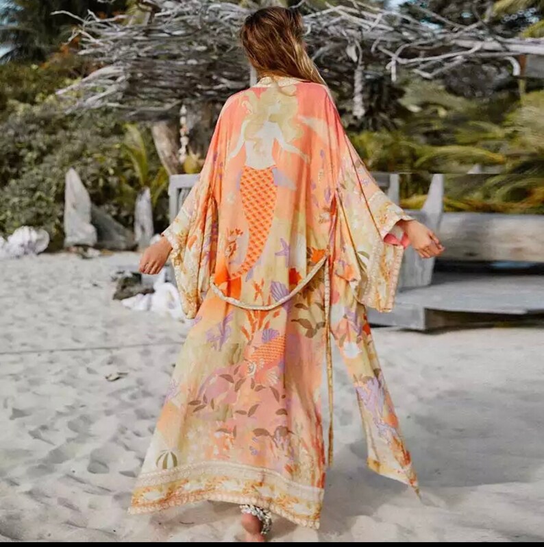 Bohemian Duster, House Robe, Beach Cover-up, Boho Clothing, Maternity ...