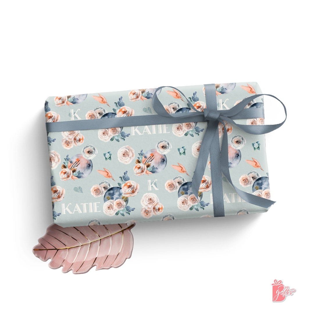 Watercolor Roses Wrapping Paper, Cute Floral Wrapping Paper Roll ...