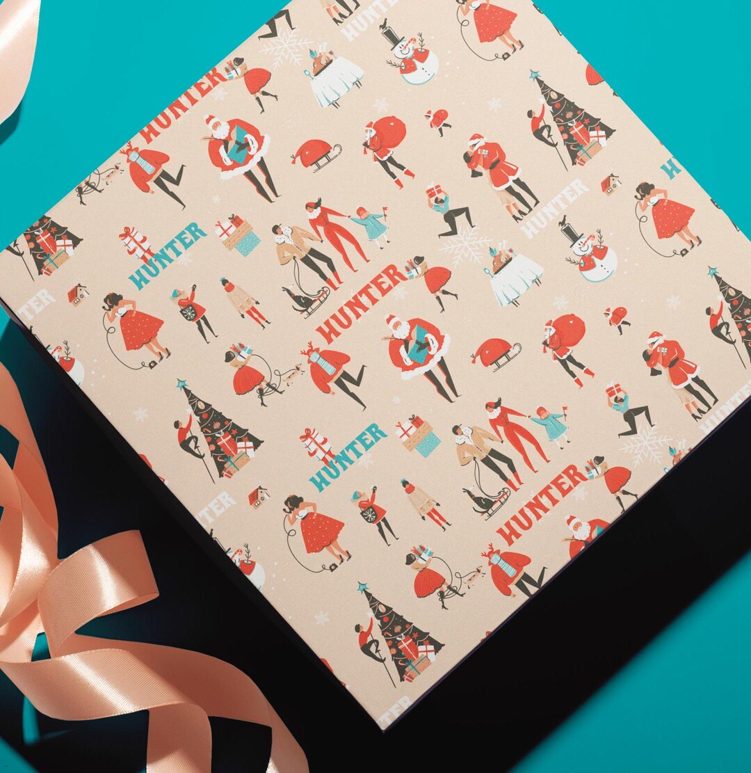 Personalized Holiday Gift Wrap for Her | Custom Gift Wrapping Paper ...