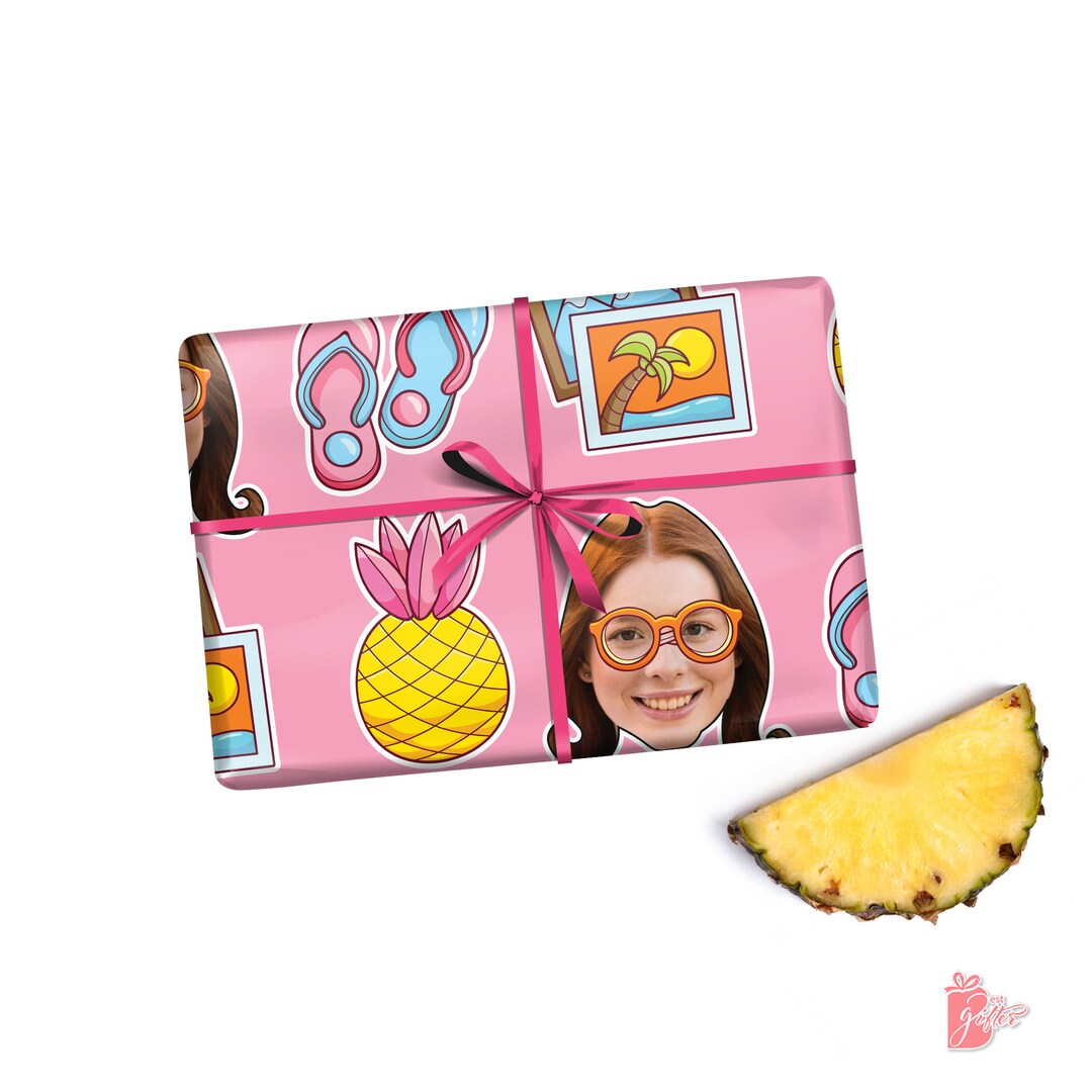 Custom Face Beach Breeze Gift Wrap | Personalized Tropical Vibes ...