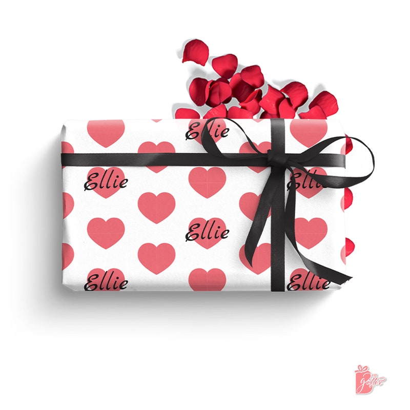Hearts Wrapping Paper - Etsy