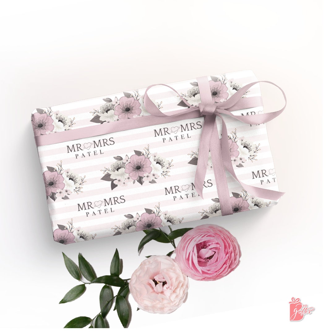 Spring Wedding Gift Wrap, Custom Bridal Shower Gifts, Cute Engagement ...