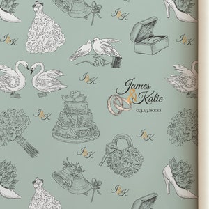 Personalized Gift Wrapping Paper, Custom Couple Gift Wrapping Sheet ...