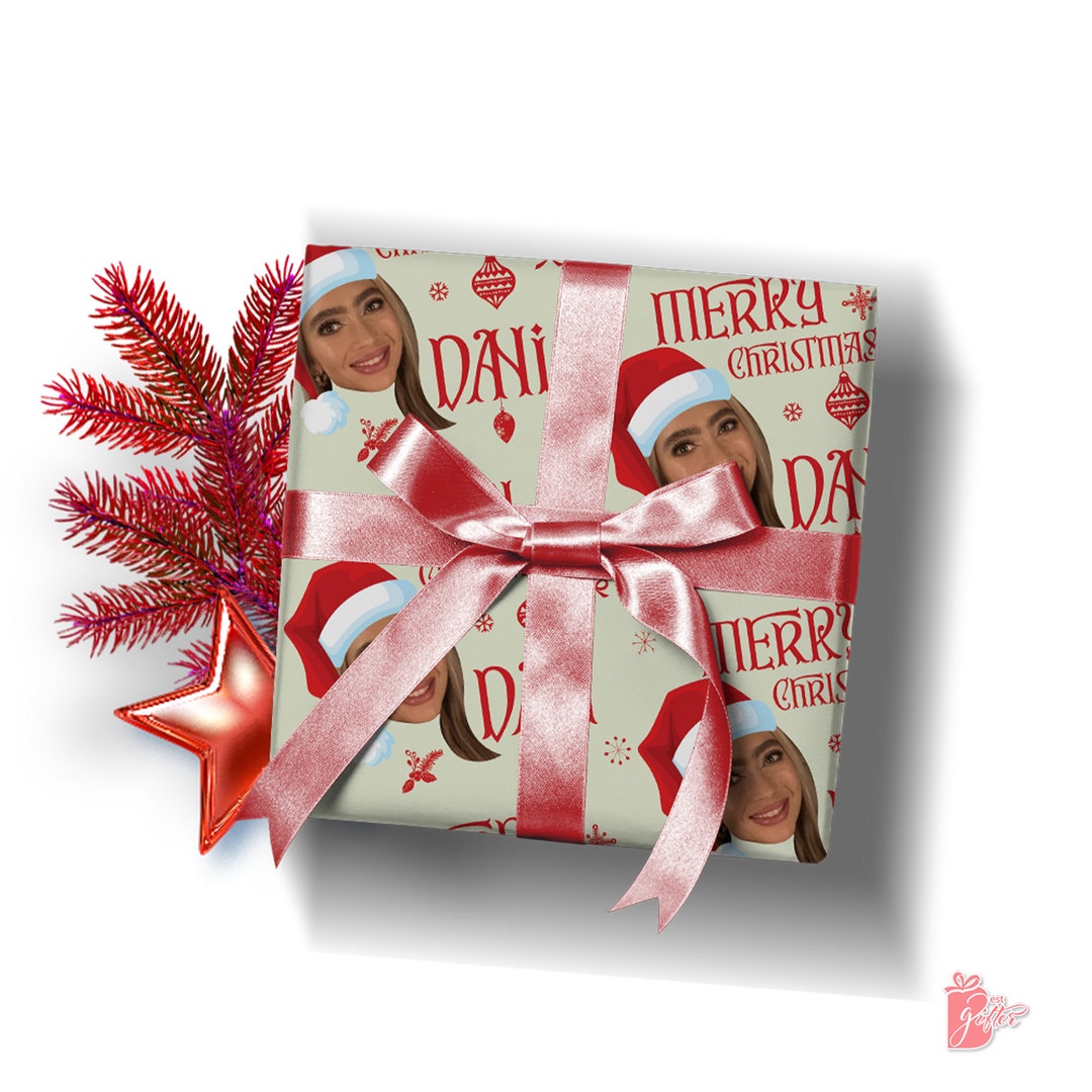 Christmas Face Photo Cutout in Red Hat Custom Holiday Ornaments on ...