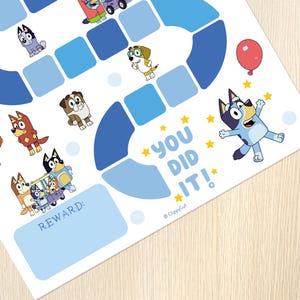 Bluey Reward Chart, Sticker Chart, Toddler Chart, Preschool Potty ...
