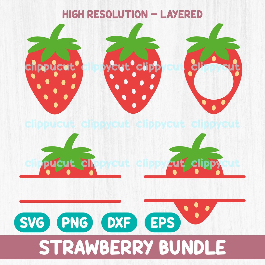 Strawberry BUNDLE, Strawberry SVG, Strawberry Clipart, Sublimation PNG ...