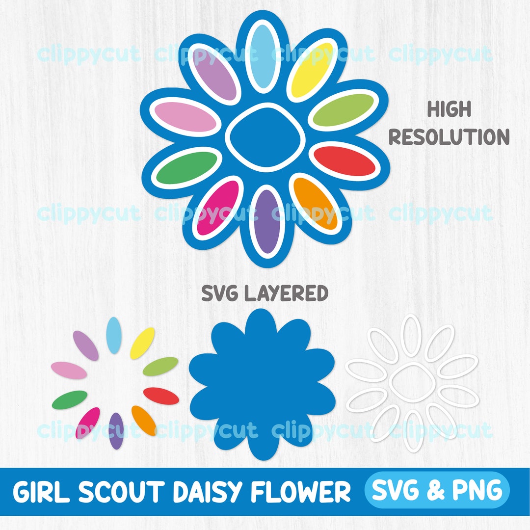 Girl Scout Daisy SVG & PNG, Daisy Flower Cut File, Layered Vector ...