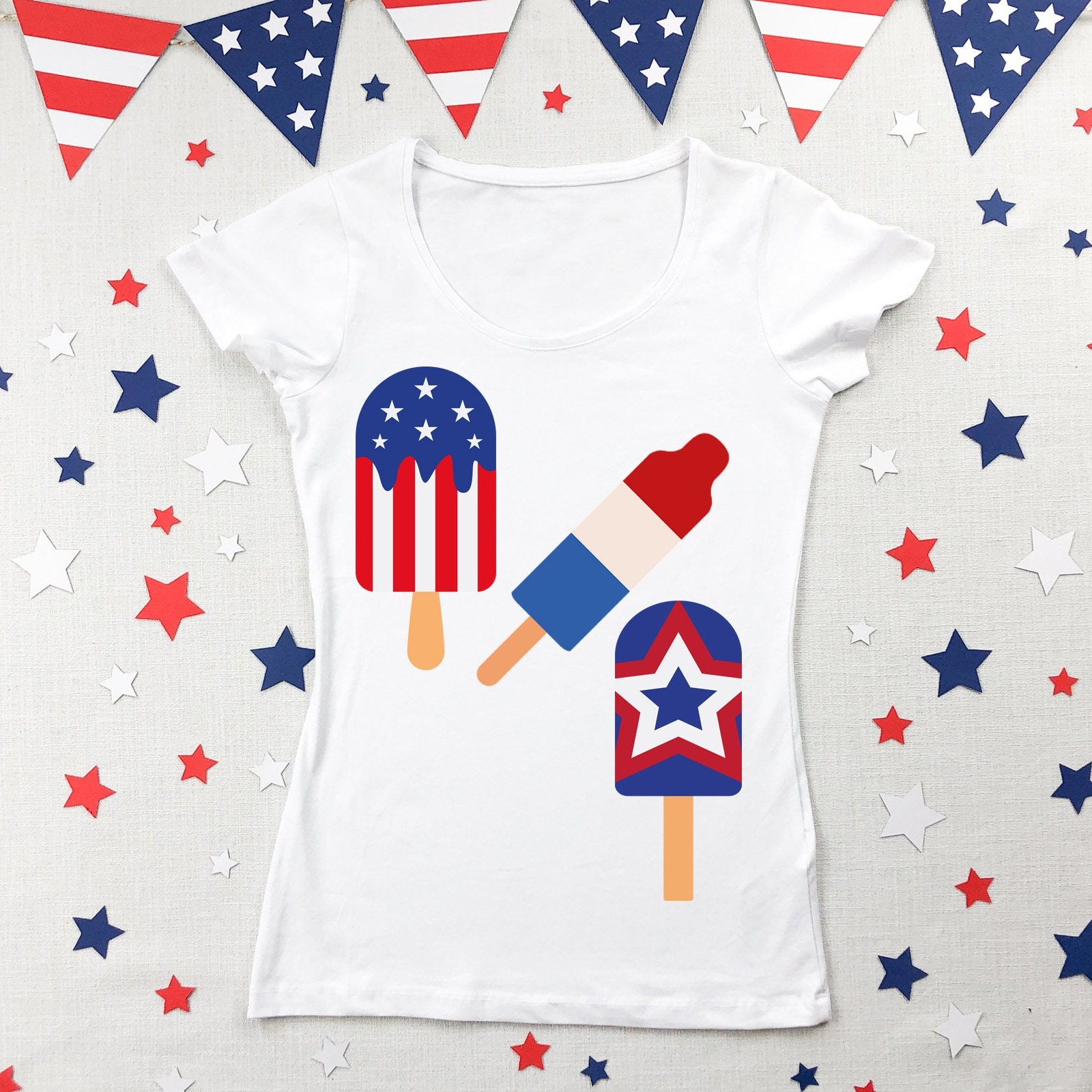 Patriotic Popsicle Svg BUNDLE, Ice Cream Svg, Fourth of July, 4th of ...