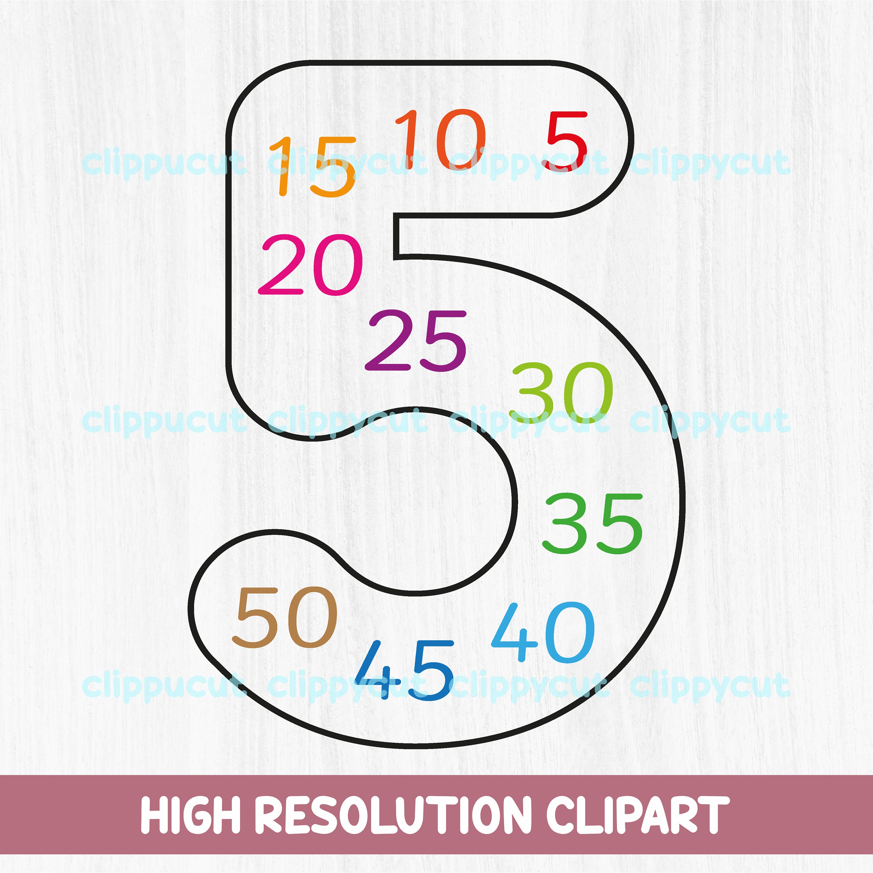 Number Multiples SVG & PNG, Skip Counting Clipart, Times Tables for ...