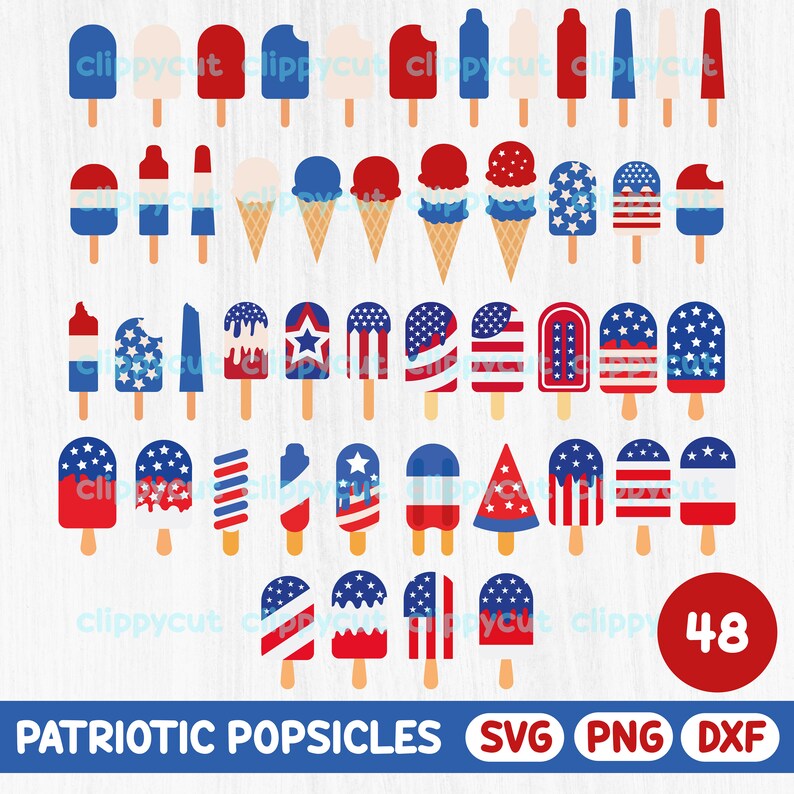 Patriotic Popsicle Svg BUNDLE, Ice Cream Svg, Fourth of July, 4th of ...