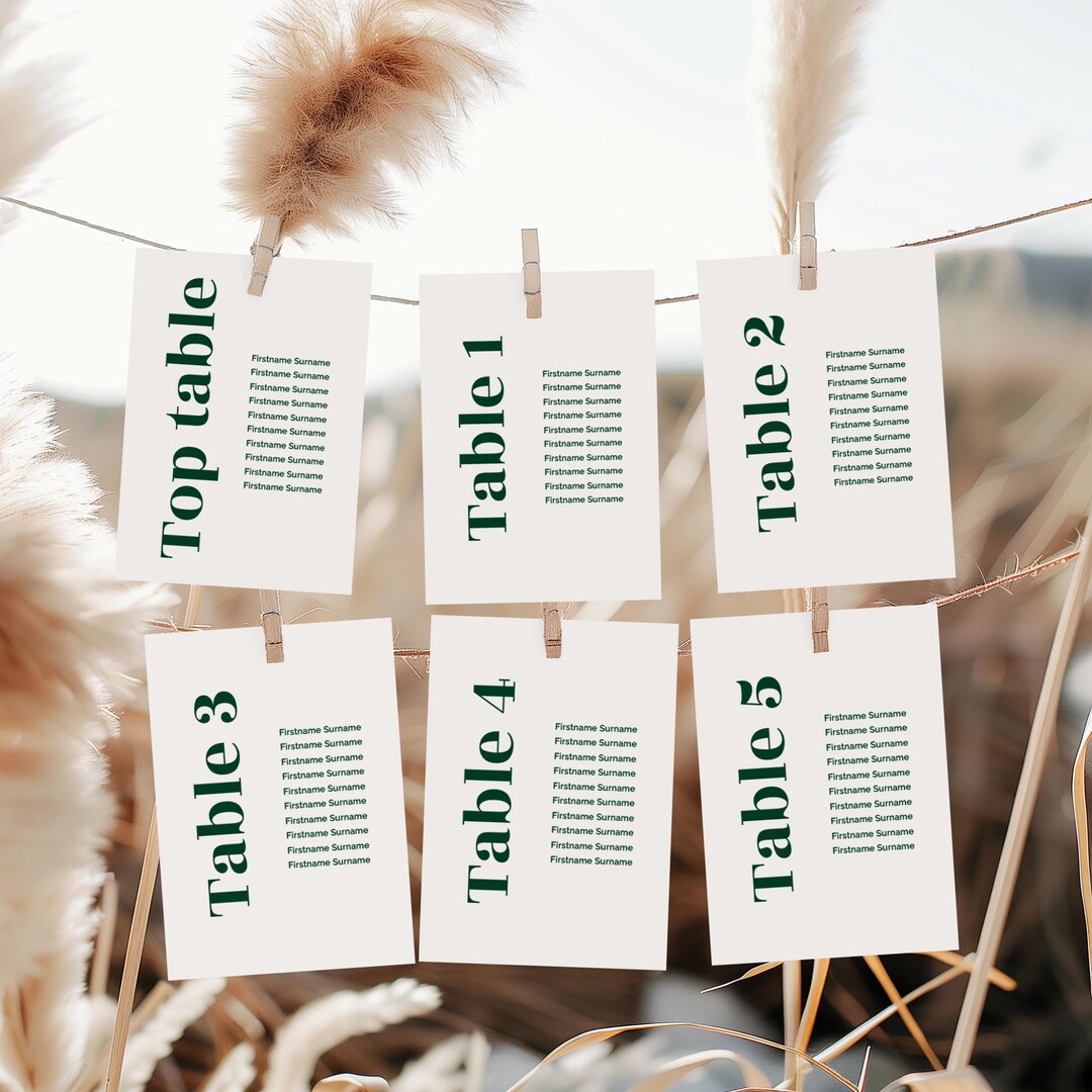 Modern Seating Plan Cards, Wedding Table Plan Cards, Wedding Seating Chart, Minimal Wedding ...