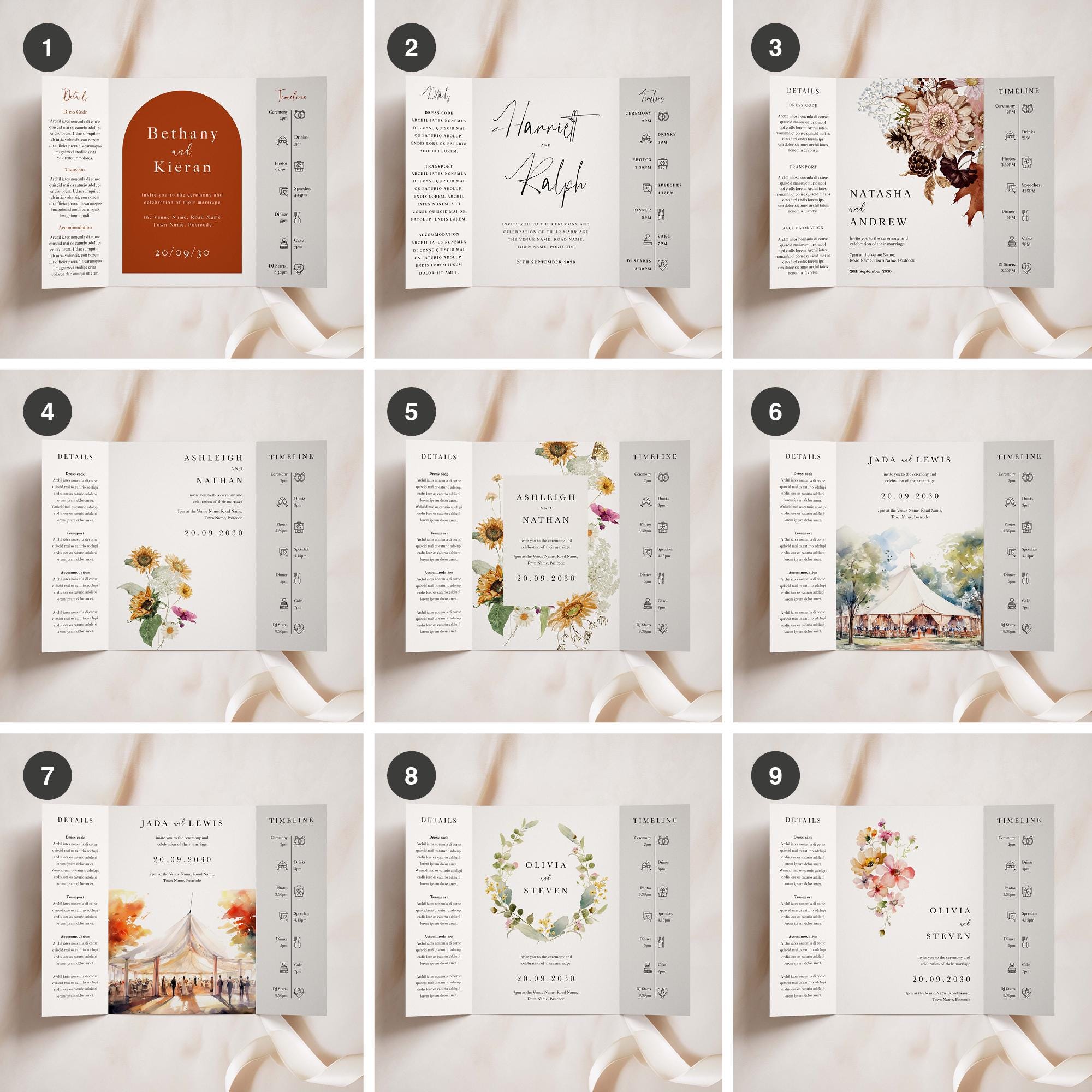 Printable Gatefold Wedding Invitation, Custom Digital Template ...