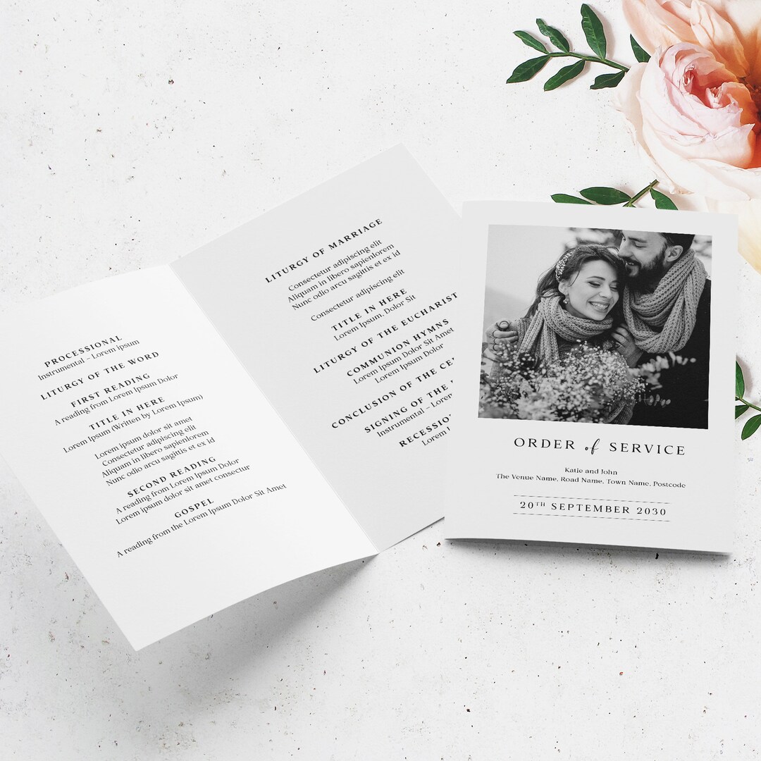 Photograph Order of Service, Custom Order of Service, Booklet Order of ...