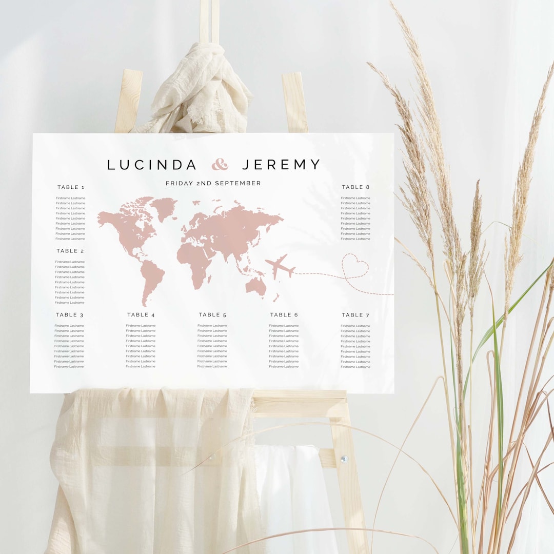 Map Wedding Seating Plan, Wedding Seating Chart, Wedding Table Plan ...