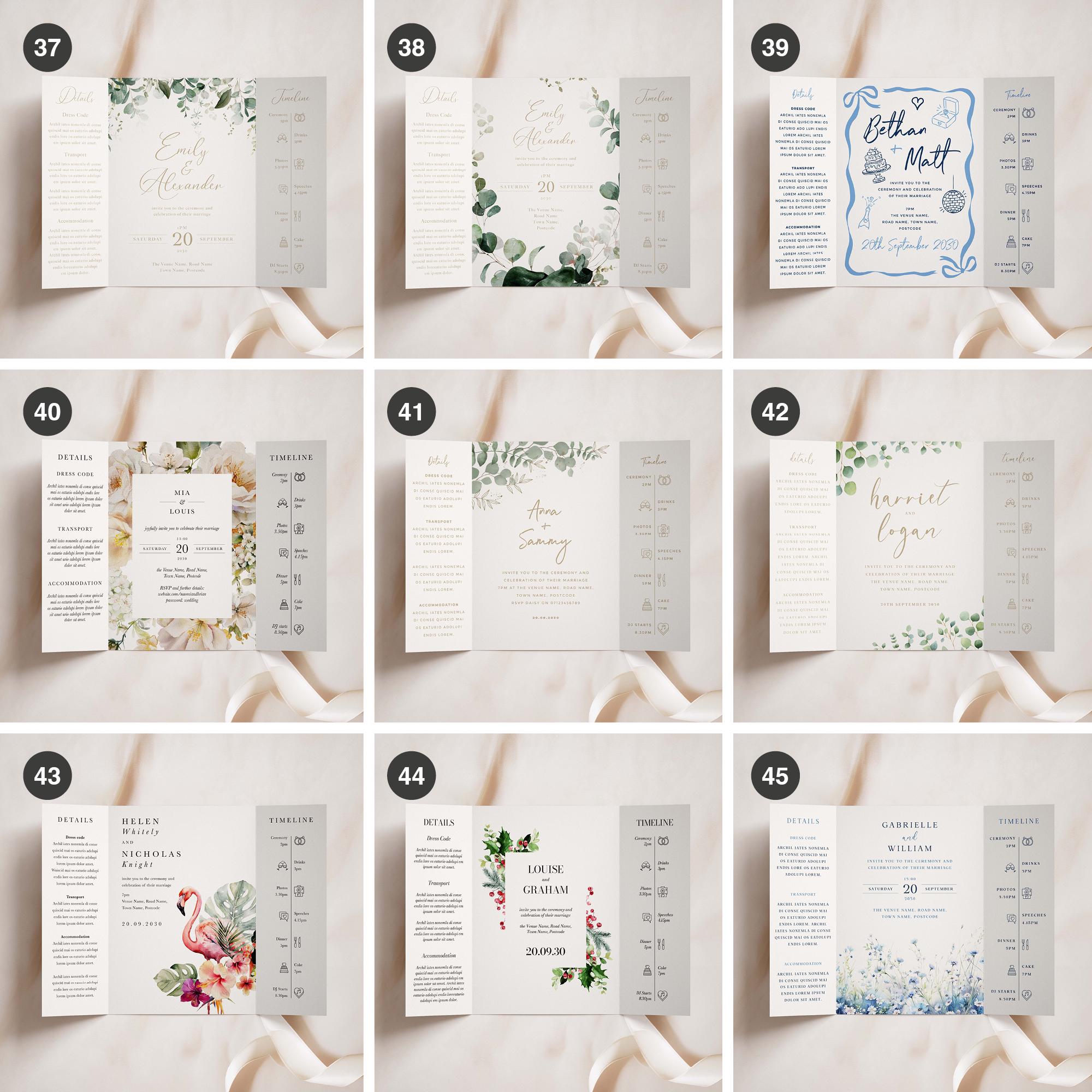Printable Gatefold Wedding Invitation, Custom Digital Template ...
