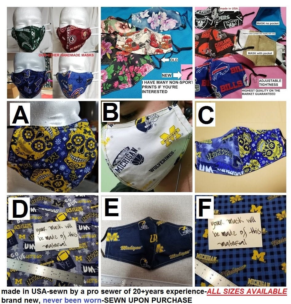 Michigan Wolverines face mask BREATHABLE University of | Etsy