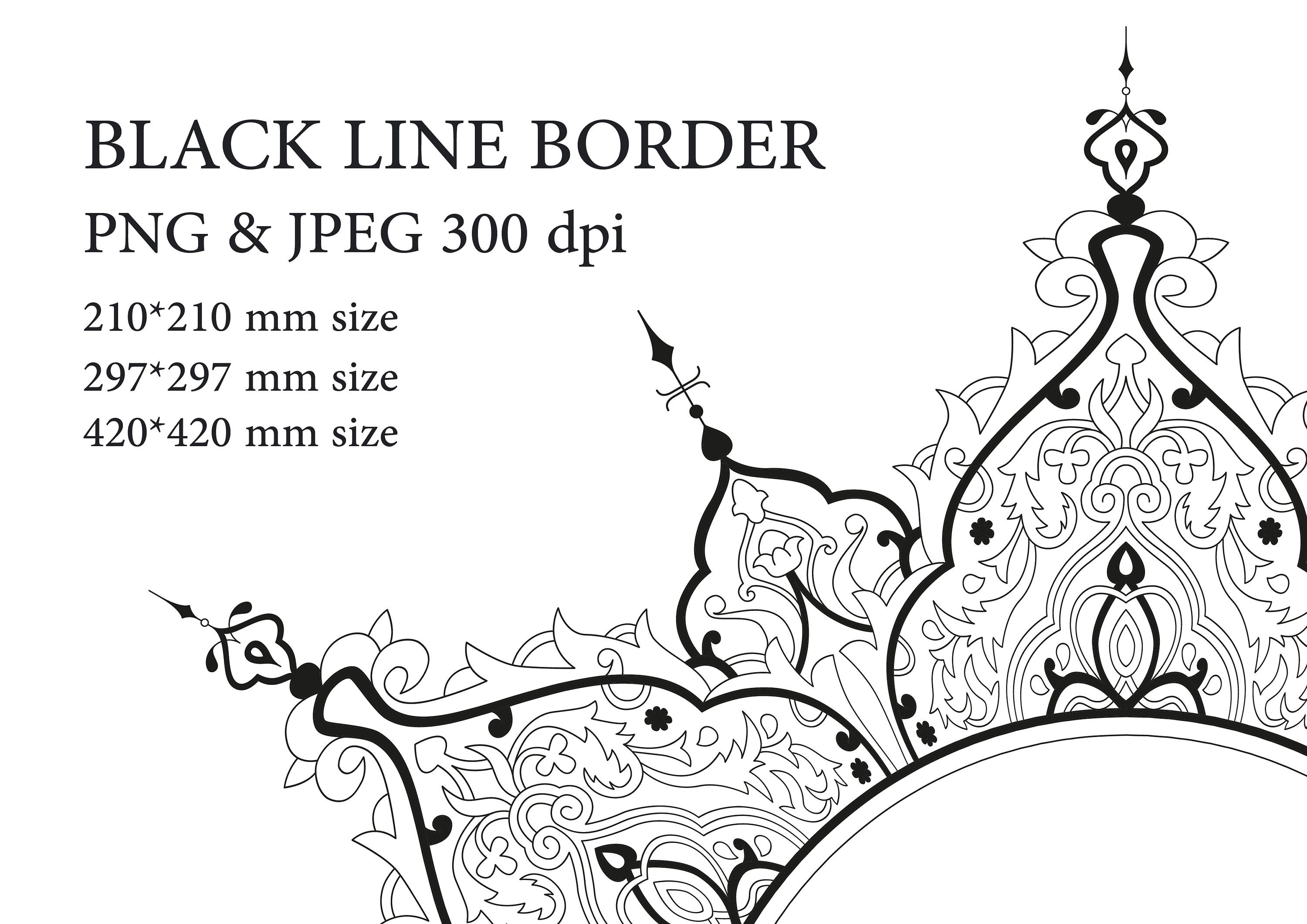 Persian Round Border SVG. Arabic Calligraphy Frame. Black Line Digital ...