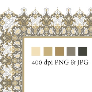 Persian Round Border SVG. Arabic Calligraphy Border. Black Line Digital ...