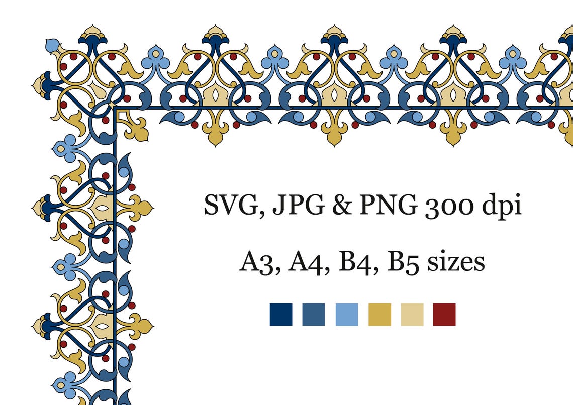 Arabic Calligraphy Border PNG & Jpeg. Traditional Isalmic Art. Arabic ...