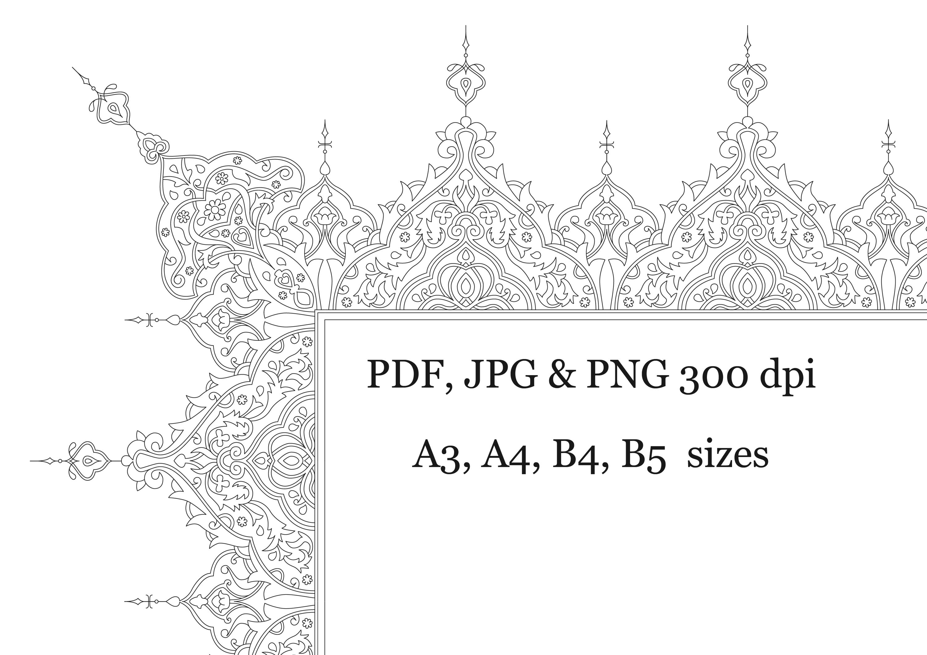 Persian Arabic Border SVG. Arabic Calligraphy Border. Black Line ...