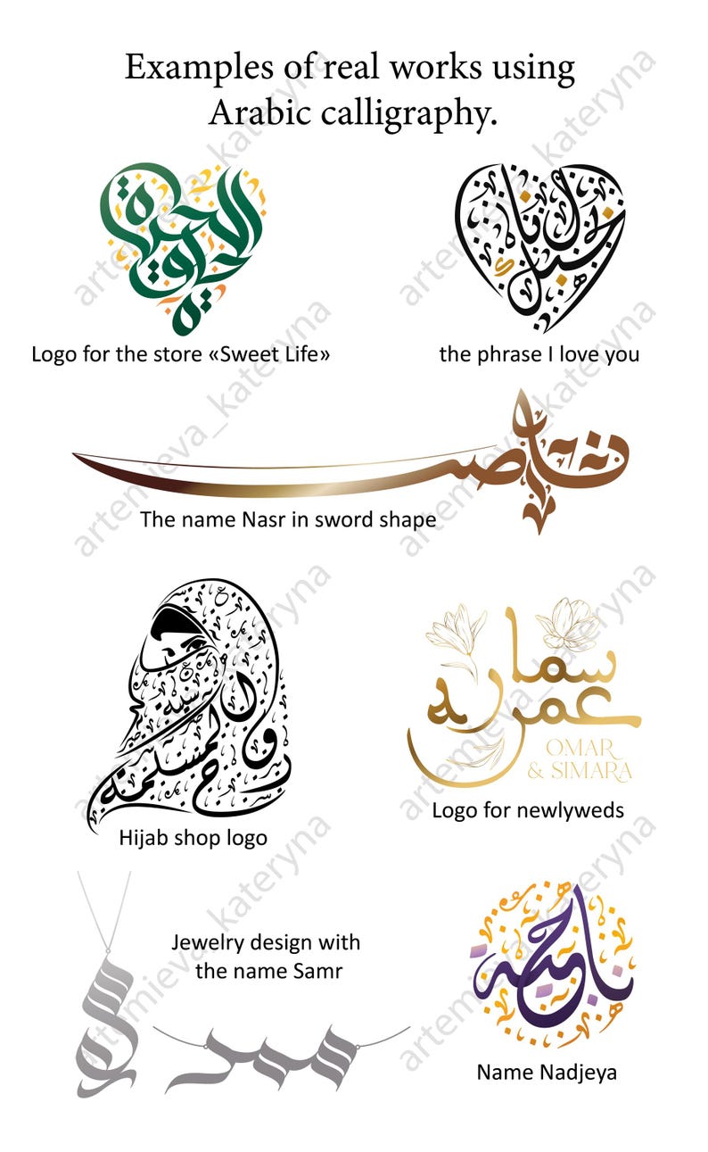 Custom Arabic Calligraphy Design. Personalized Arabic Writing. Any Word ...