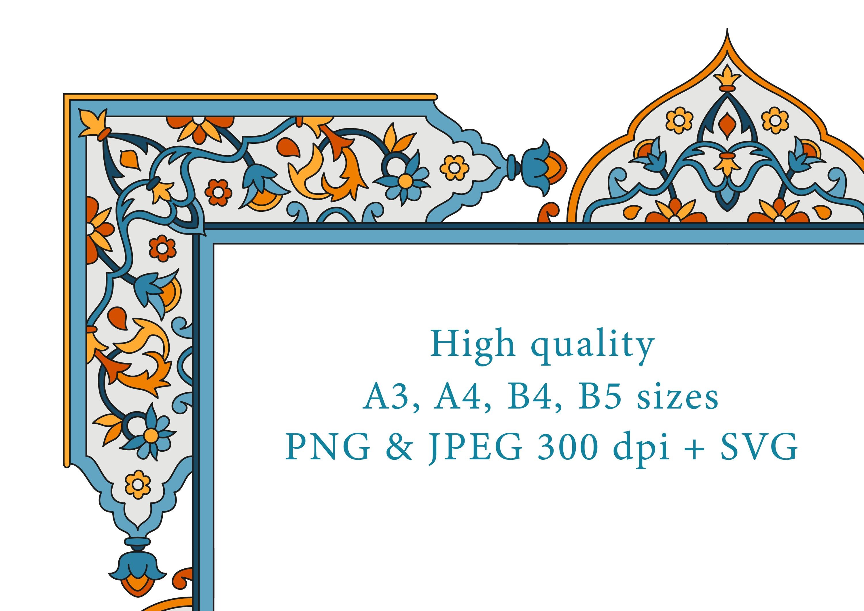 Persian Arabic Gold Border SVG. Arabic Calligraphy Border.gold Digital ...