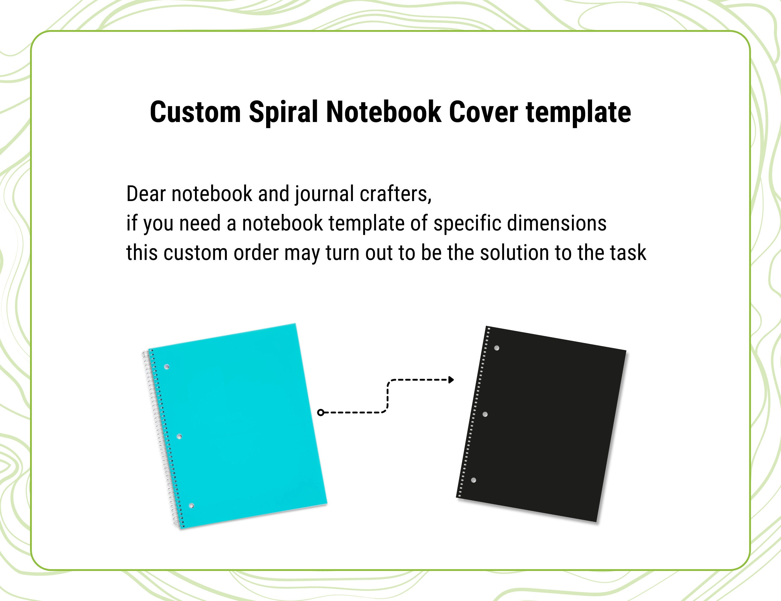 Custom Spiral Notebook Cover Template SVG and PNG Cut Files ...