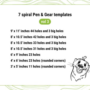 Pen and Gear Spiral Notebook Cover Templates, 7 SVG Laser Cut Sizes ...