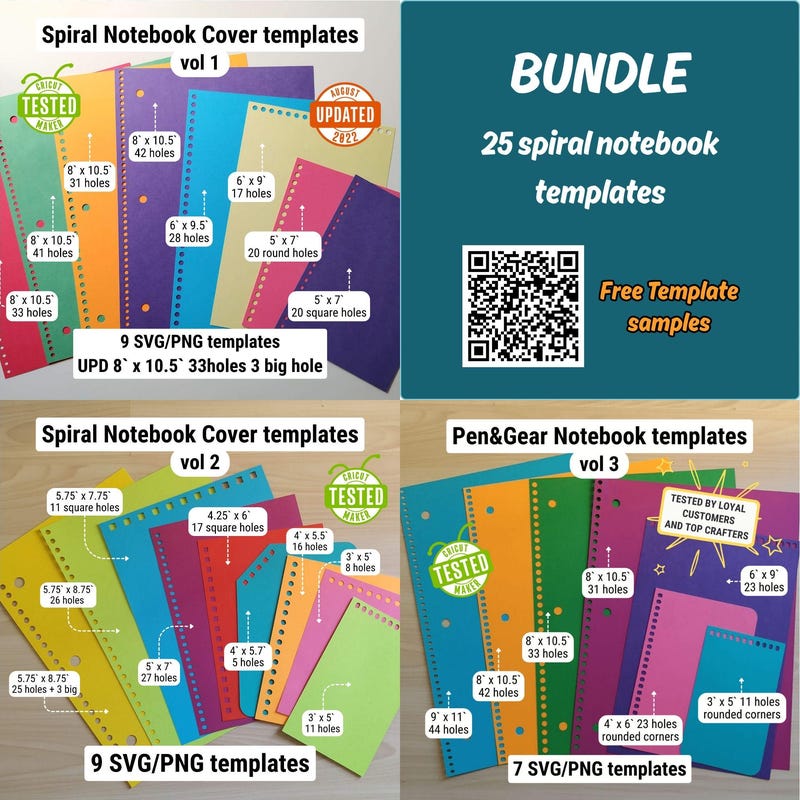 Notebook 6 Hole Svg - Etsy