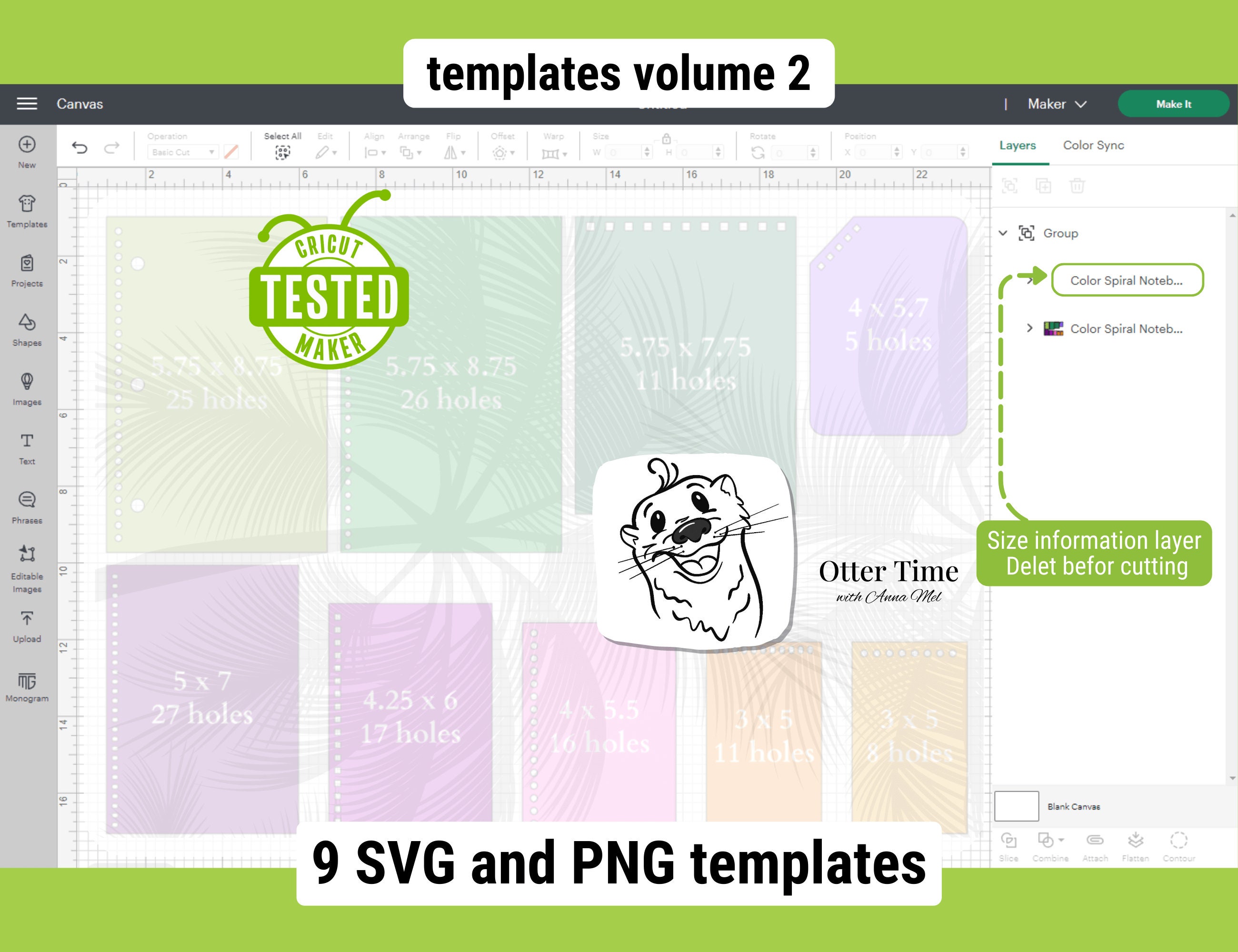 Notebook Template SVG Spiral Notebook Cover Templates 9 SVG - Etsy