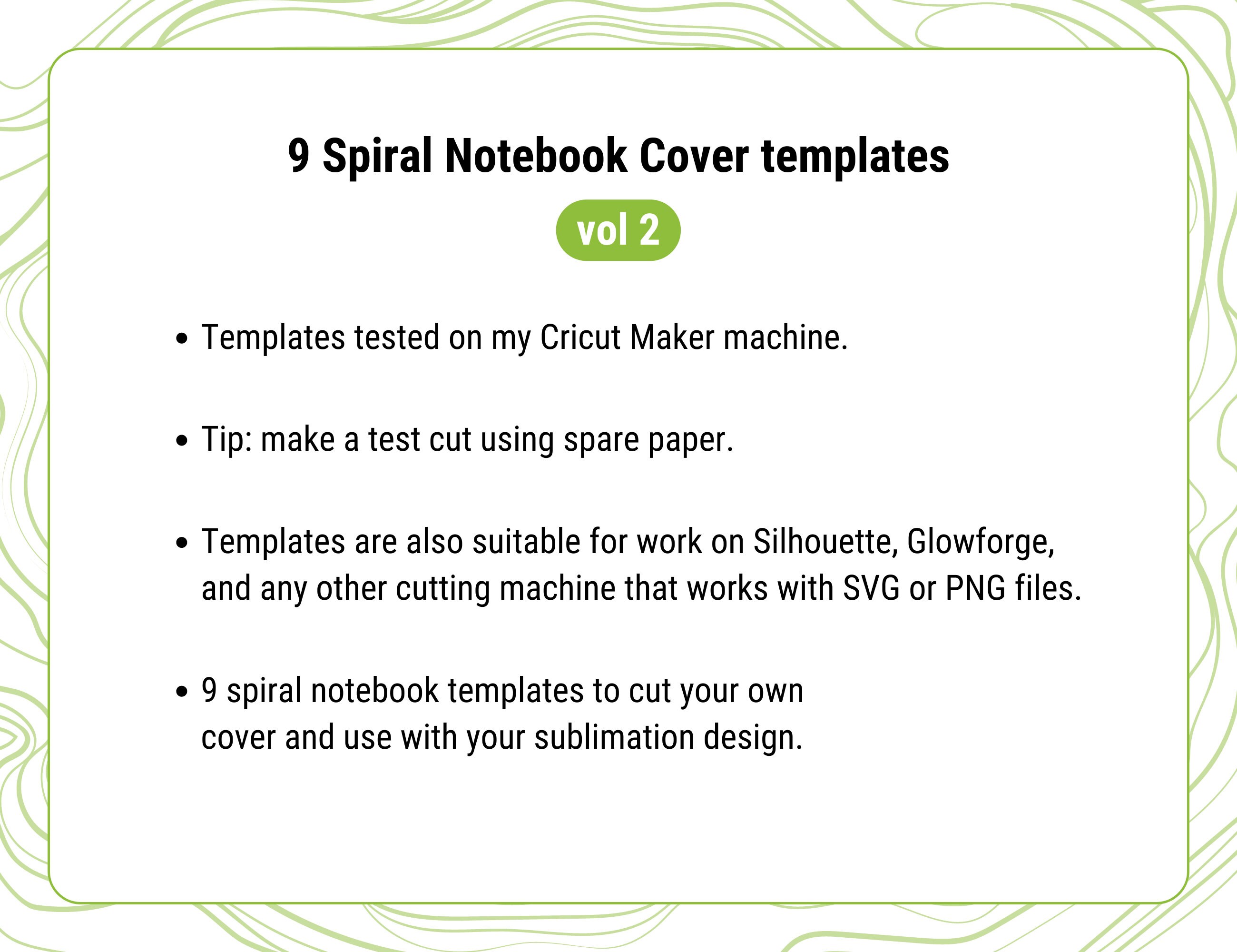 Notebook Template SVG Spiral Notebook Cover Templates 9 SVG - Etsy