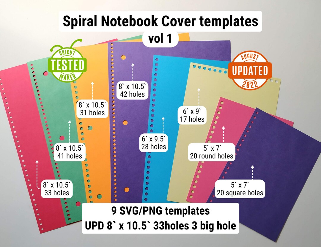 Spiral Notebook Cover Templates 9 SVG Laser Cut Sizes - Etsy Canada