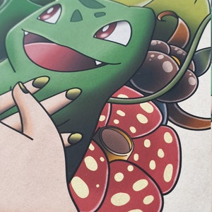 Erika's Bulbasaur Traditional Tattoo Flash Pokemon Print - Etsy