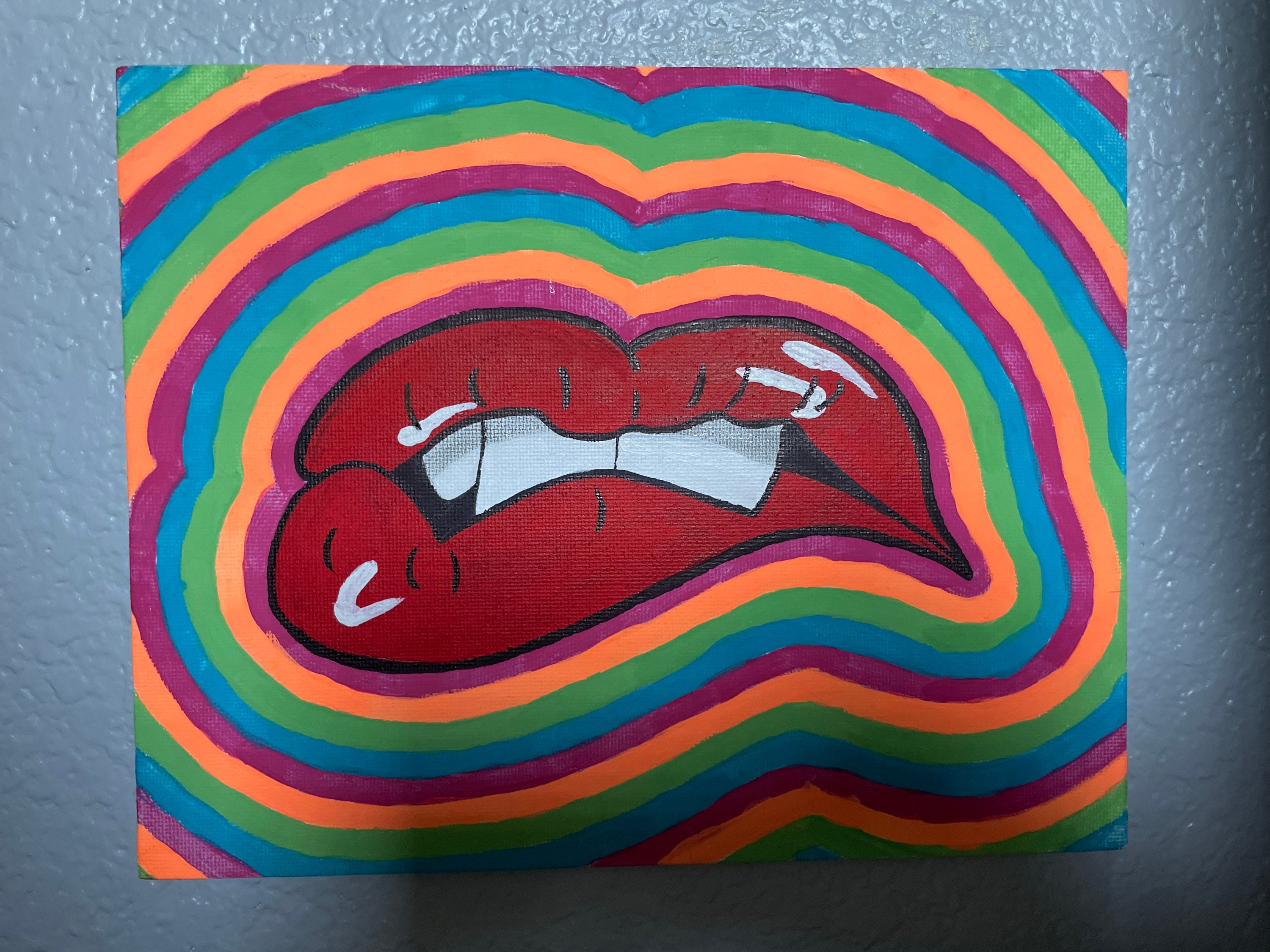 Trippy Lip Painting - Etsy