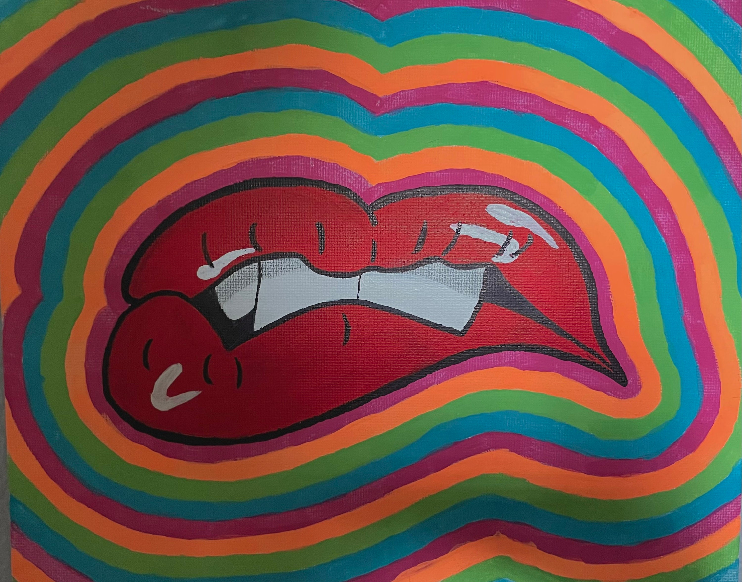 Trippy Lip Painting - Etsy