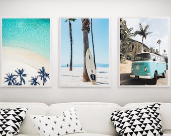 Beach Prints Set of 10, Beach Gallery Wall Prints, Surf Photo Posters ...