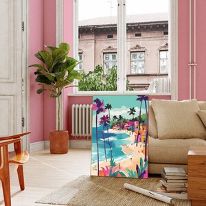 Colorful Beach Wall Art, Beach Print, Tropical Poster, Bright Printable ...
