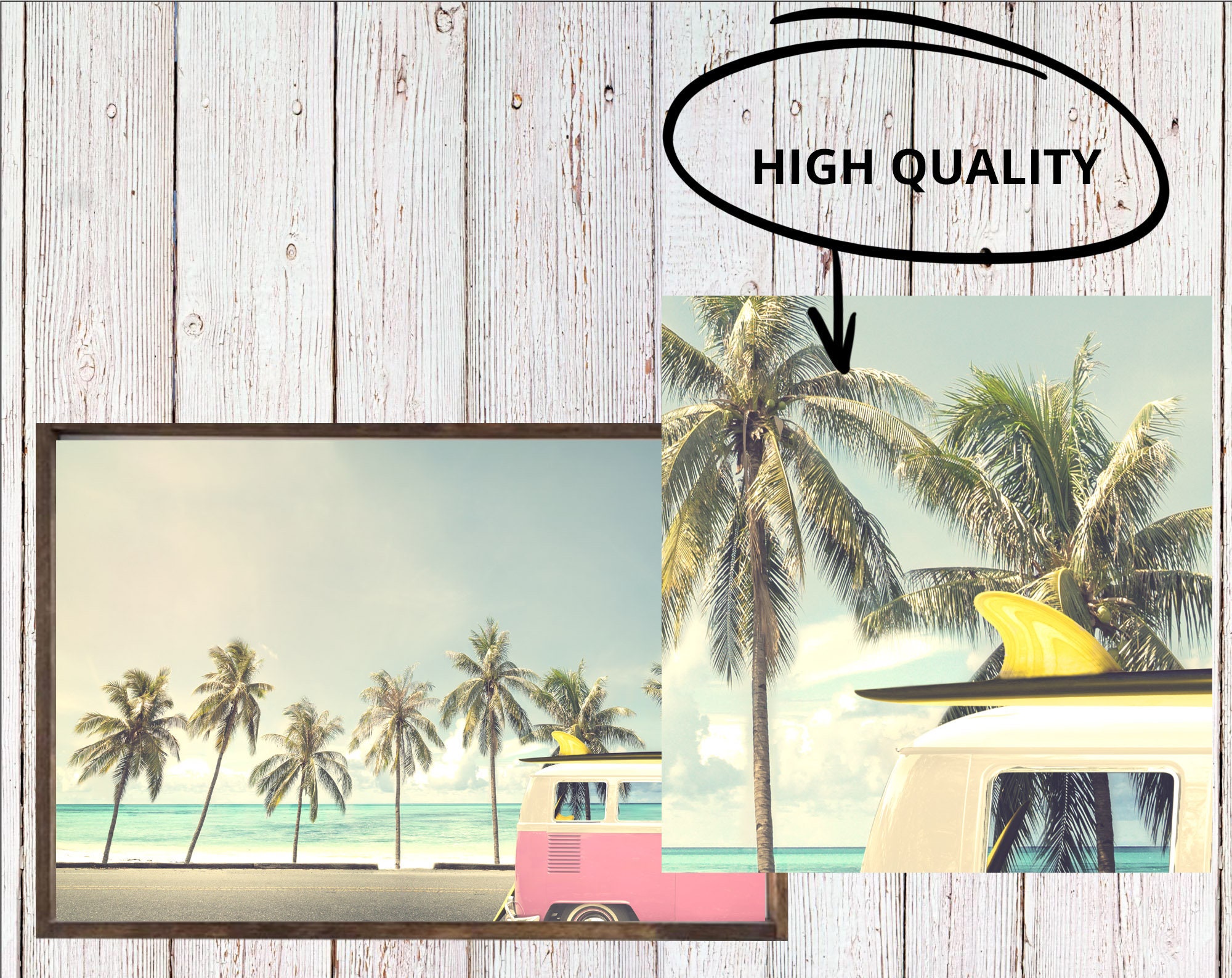Pink Vintage Van Printable Wall Art Retro Van Digital Print | Etsy