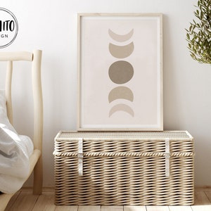 Neutral Moon Phases Print, Boho Moon Poster, Earth Tones Art, Instant ...