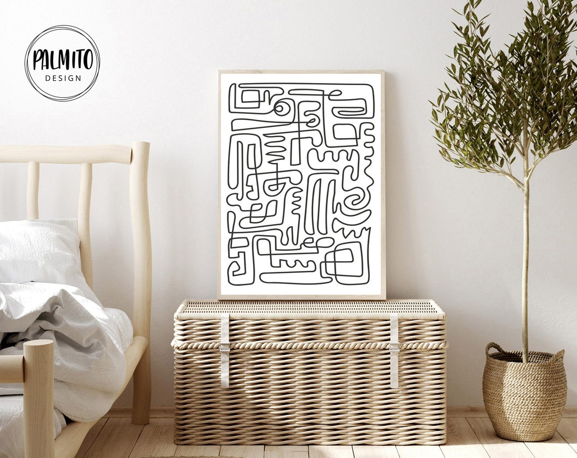 Squiggly Line Print Digital Art Instant Download High Quality - Etsy